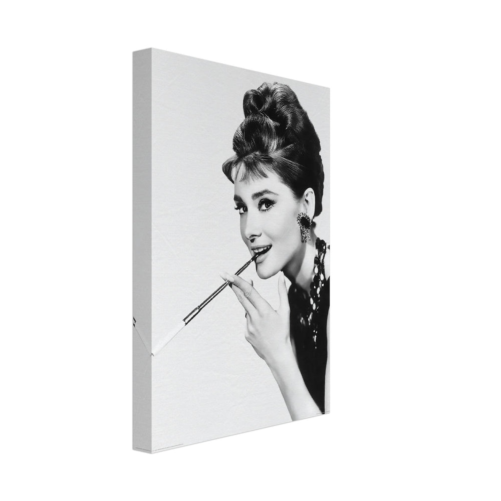 Audrey Hepburn Canvas Print, Smoking Fashion Icon, Rare Photo, Sex Sym