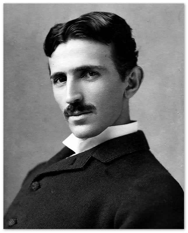 Nikola Tesla Poster, Rival Genius To Einstein Vintage Photo Nikola Tes