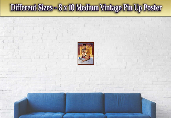 Vintage Pin Up Girl Poster, Gil Elvgren, See Through Nightie Fireside